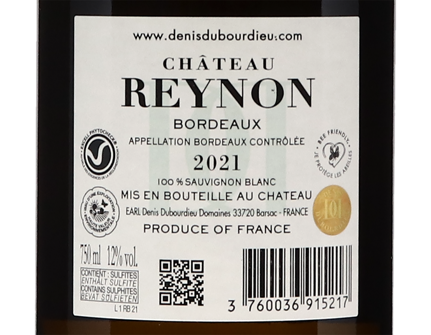 Château Reynon Blanc, Bordeaux 2021