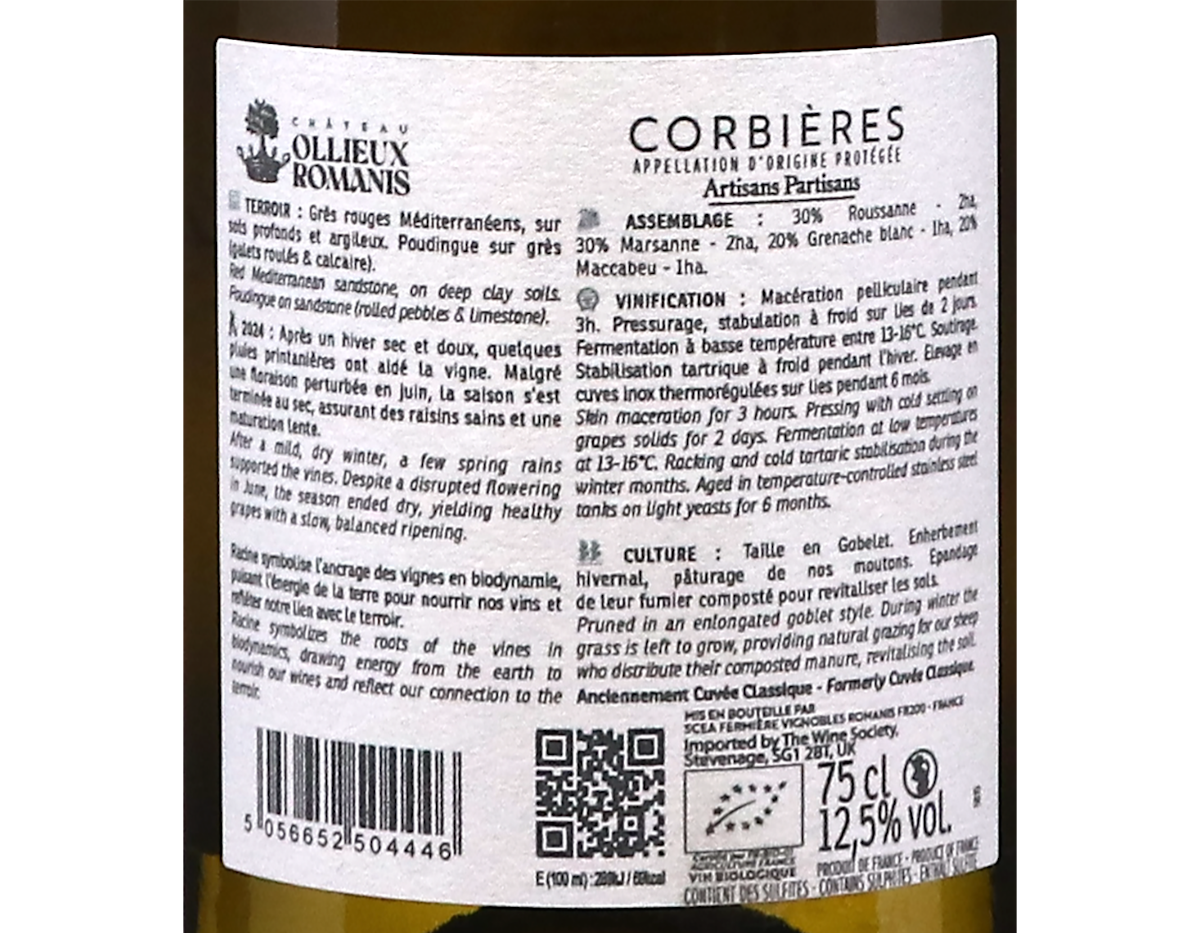 Corbières Blanc, Château Ollieux Romanis 2024