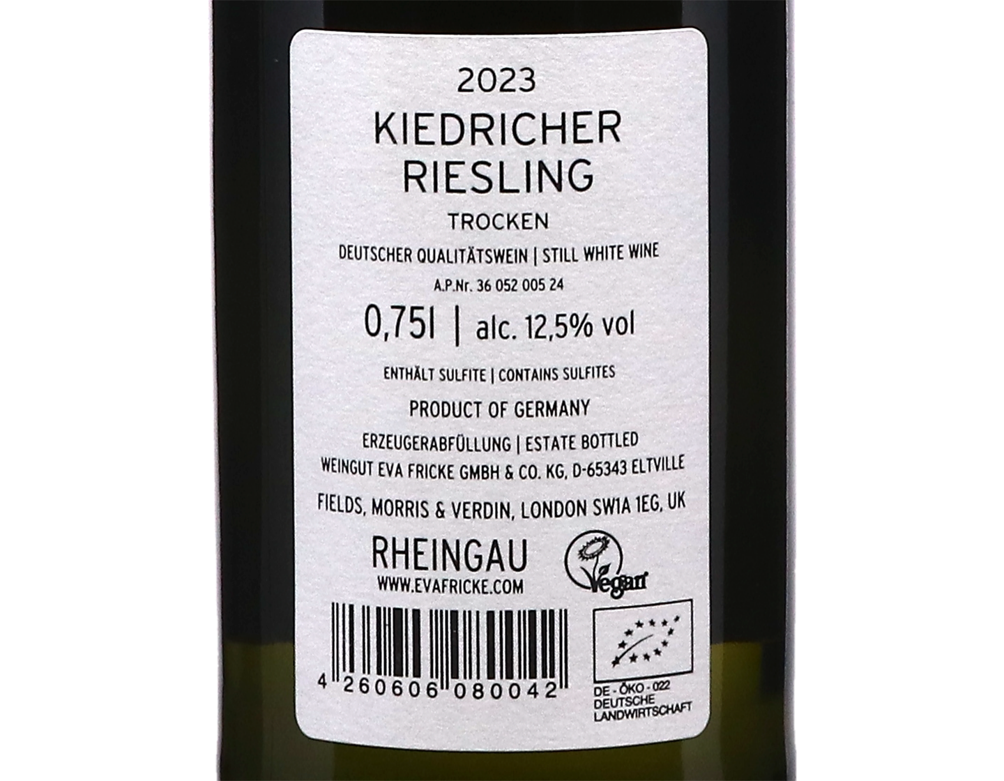 Kiedrich Riesling QbA Trocken, Eva Fricke 2023