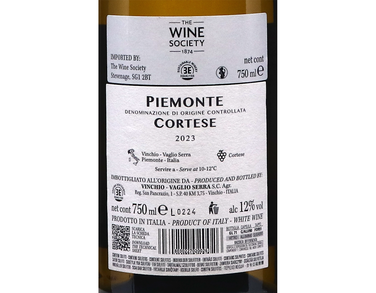 Piedmont Cortese Montecroce, Vinchio Vaglio 2023