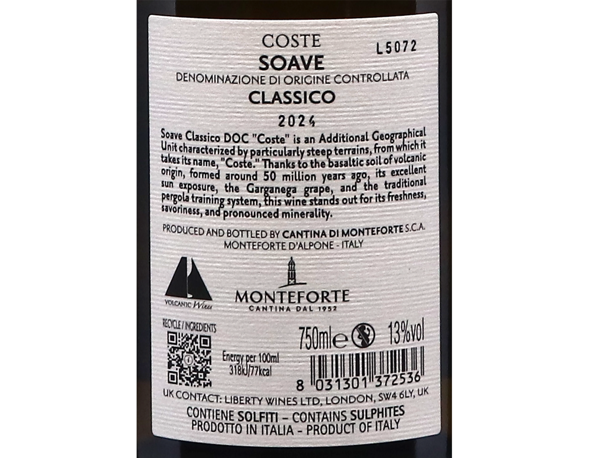 Soave Classico Coste, Cantina di Monteforte 2024