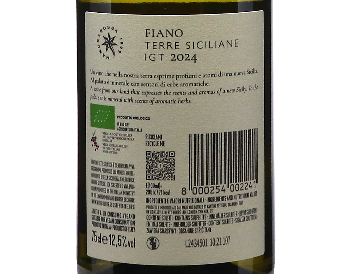 Fiano Sicilia, Mandrarossa 2024