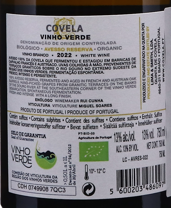 Covela Reserva Avesso, Vinho Verde 2022