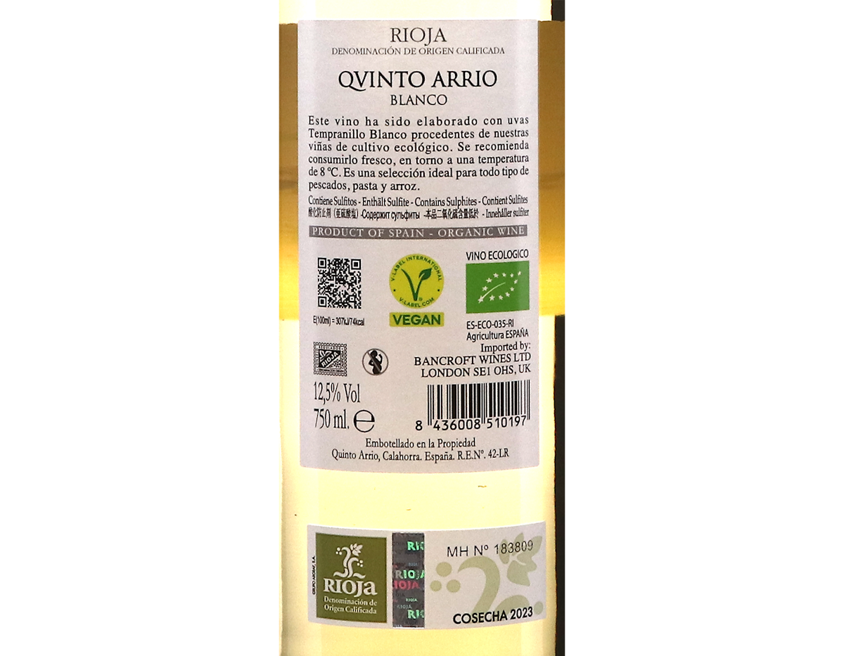 Qvinto Arrio Tempranillo Blanco, Rioja 2023