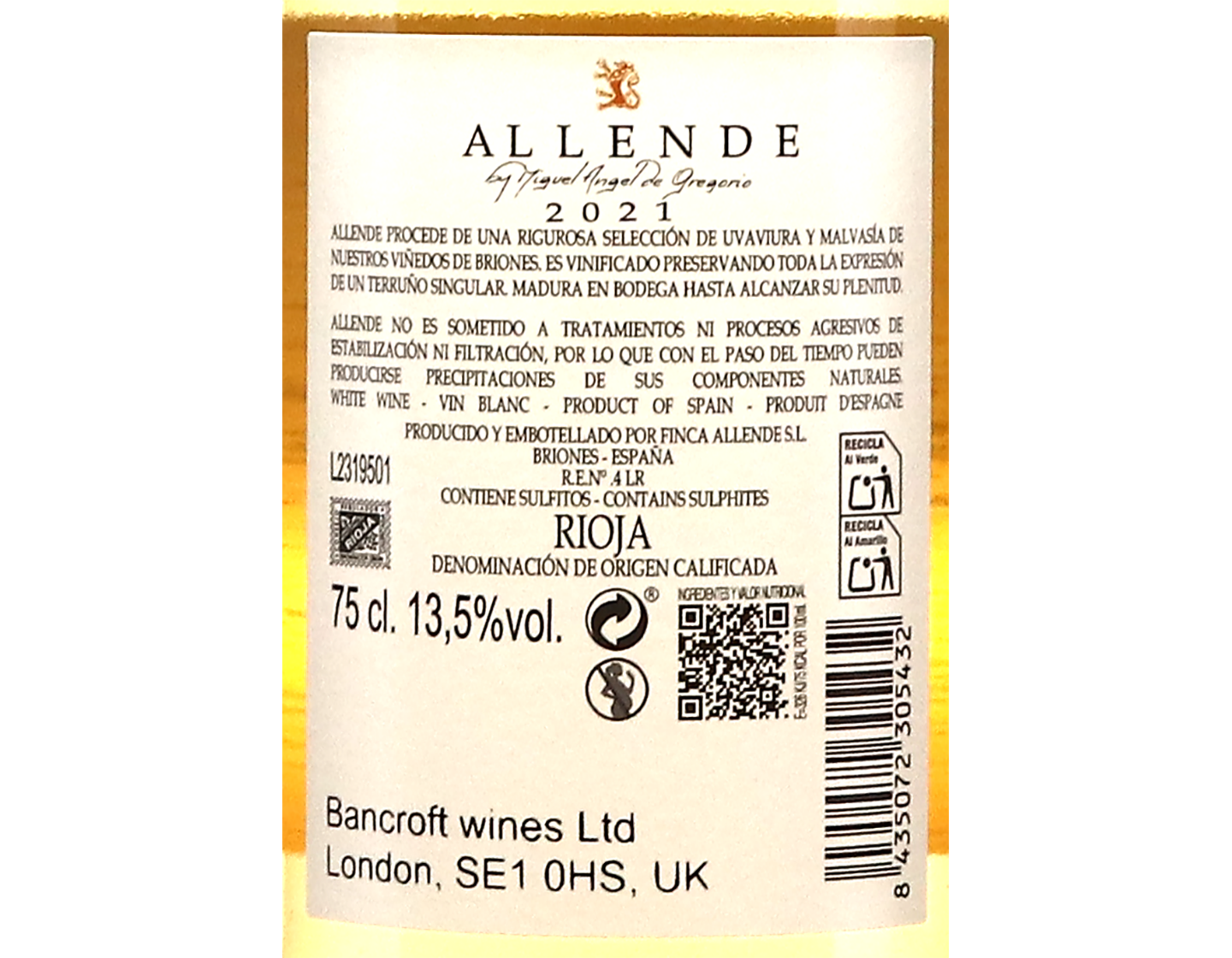 Allende Blanco, Rioja 2021